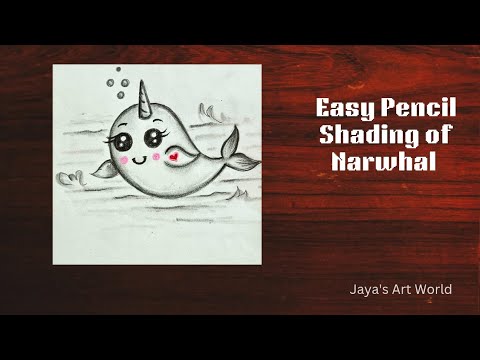 How to draw cute cartoon Narwhal || Narwhal easy drawing || Pencil ...