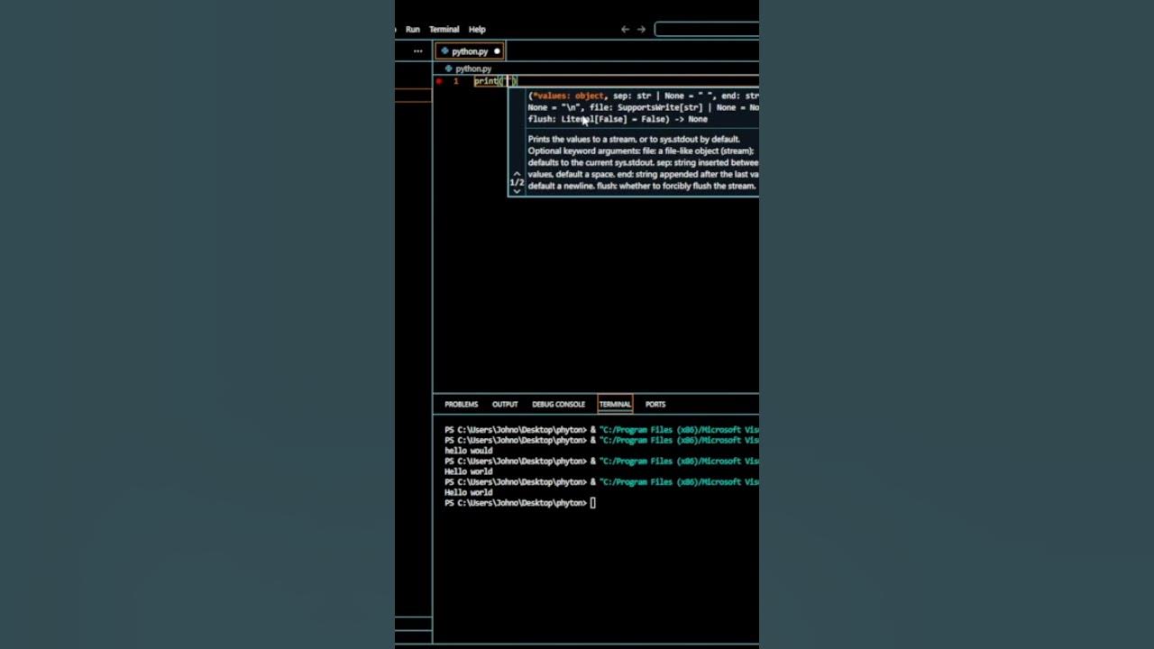 Python First Program HELLO WORLD - YouTube