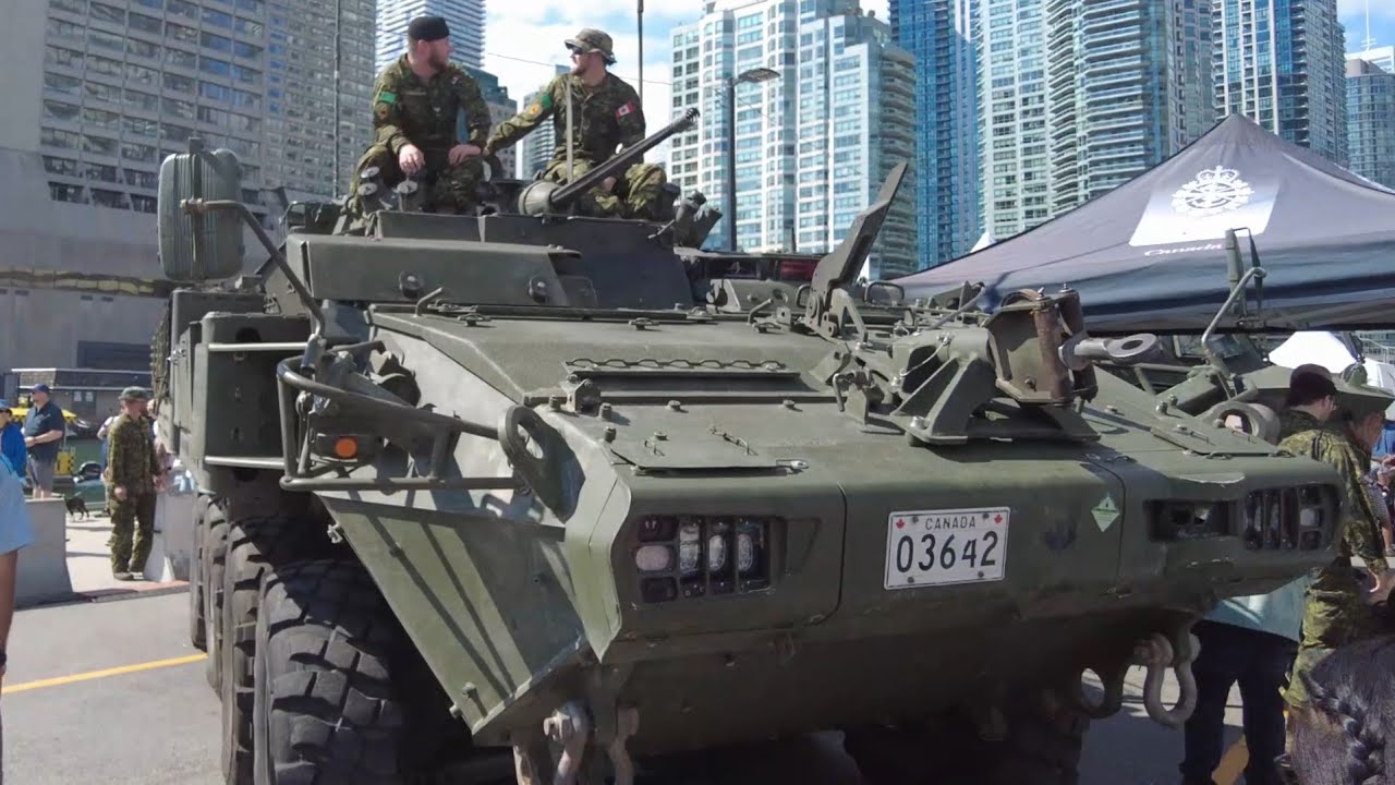Canadian Military Armoured Vehicles in Downtown Toronto - YouTube