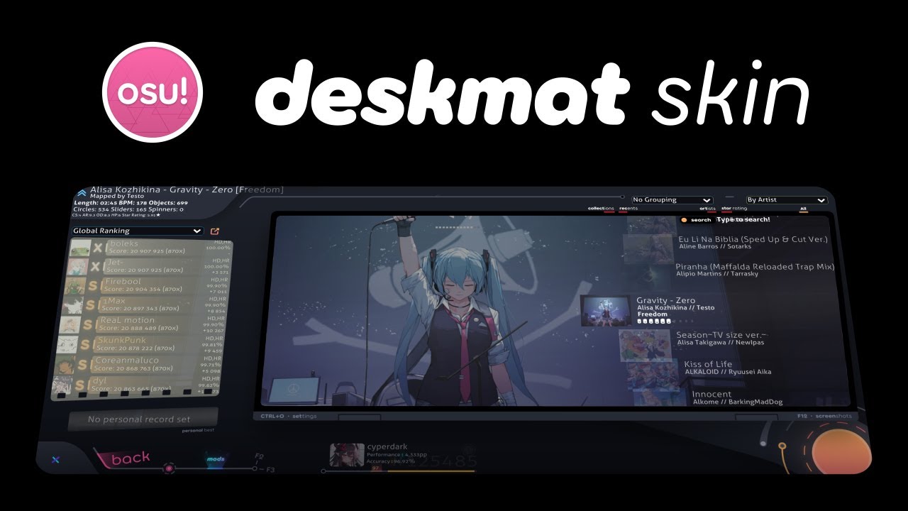 unofficial osu! deskmat skin - showcase - YouTube