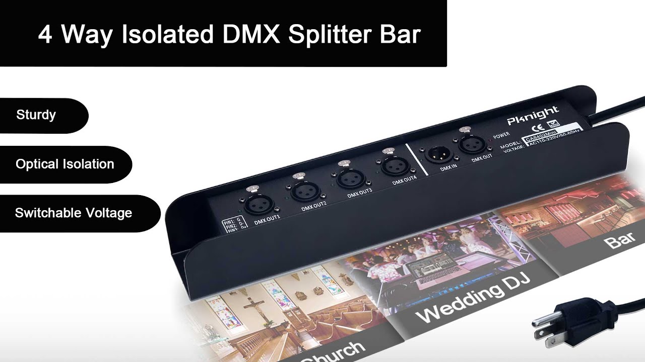 Overview of 4 Way Isolated DMX Splitter Bar - YouTube