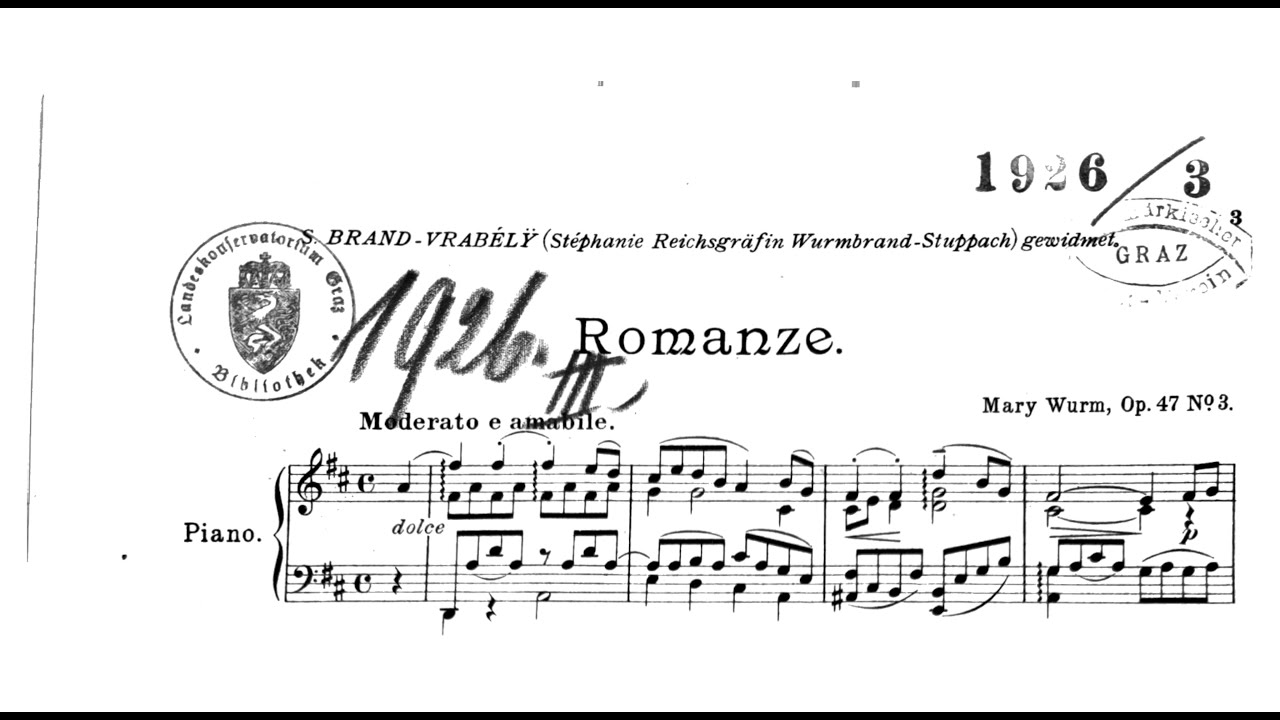 Mary Wurm | Romance, Op.47/3 - YouTube