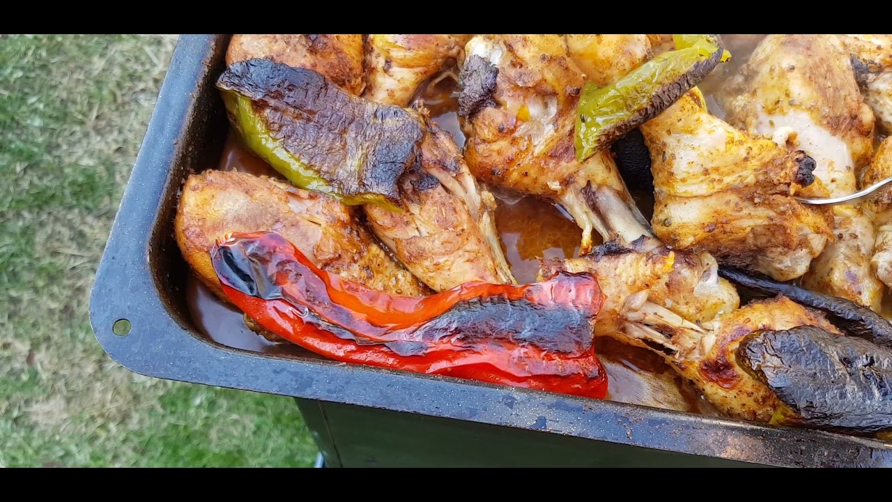 outdoor cooking.Cast Iron wood oven cooking chicken👍 chook - YouTube