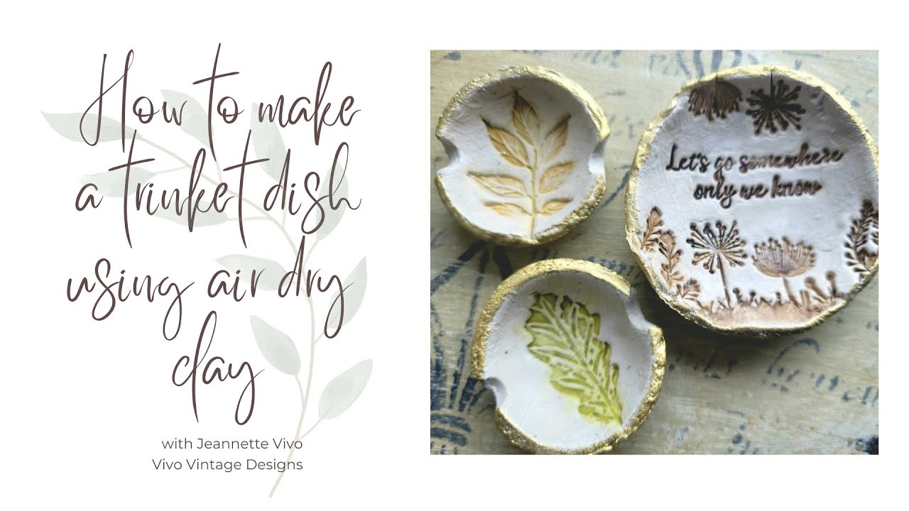 How to make a trinket dish with air dry clay - YouTube