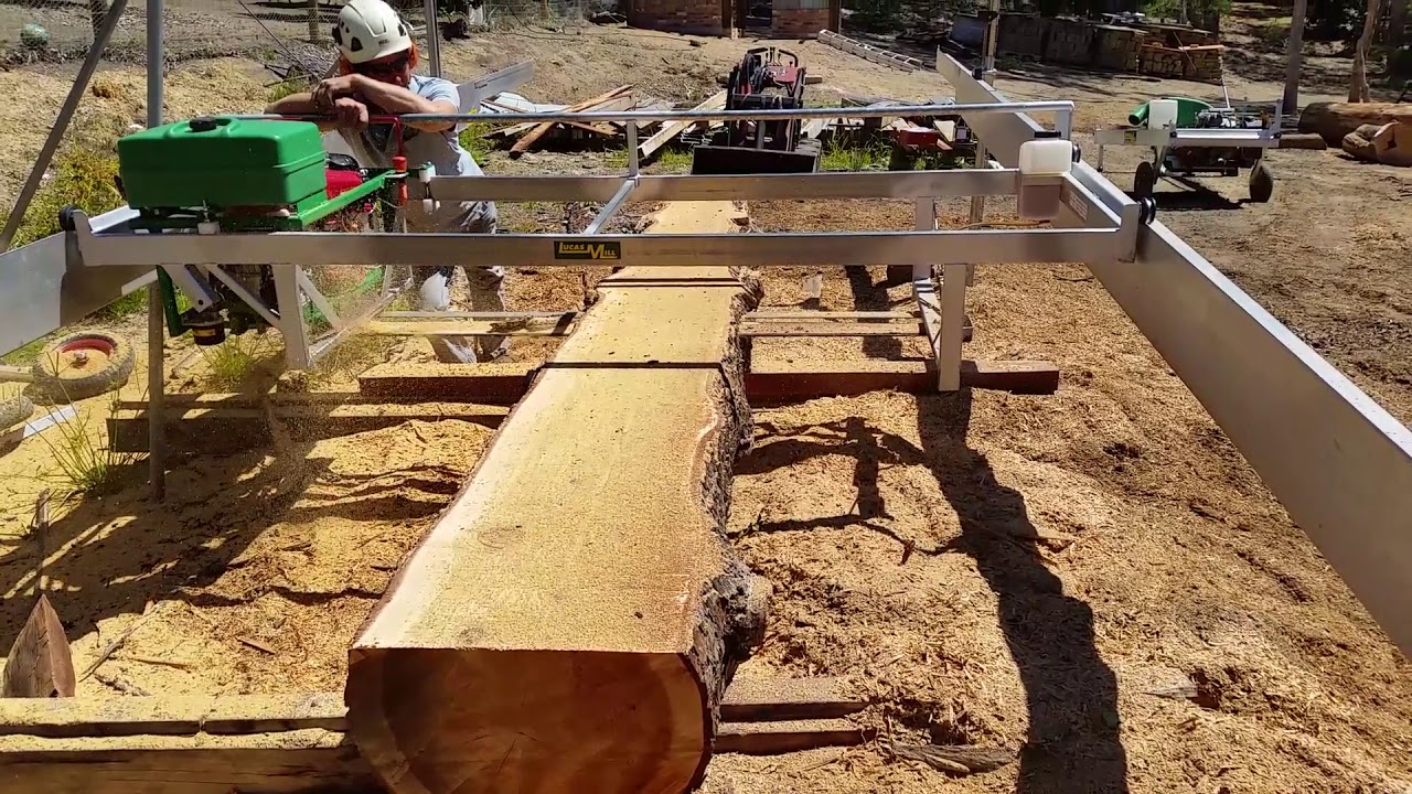 Milling Long Timber Slabs With The Lucas Mill - YouTube