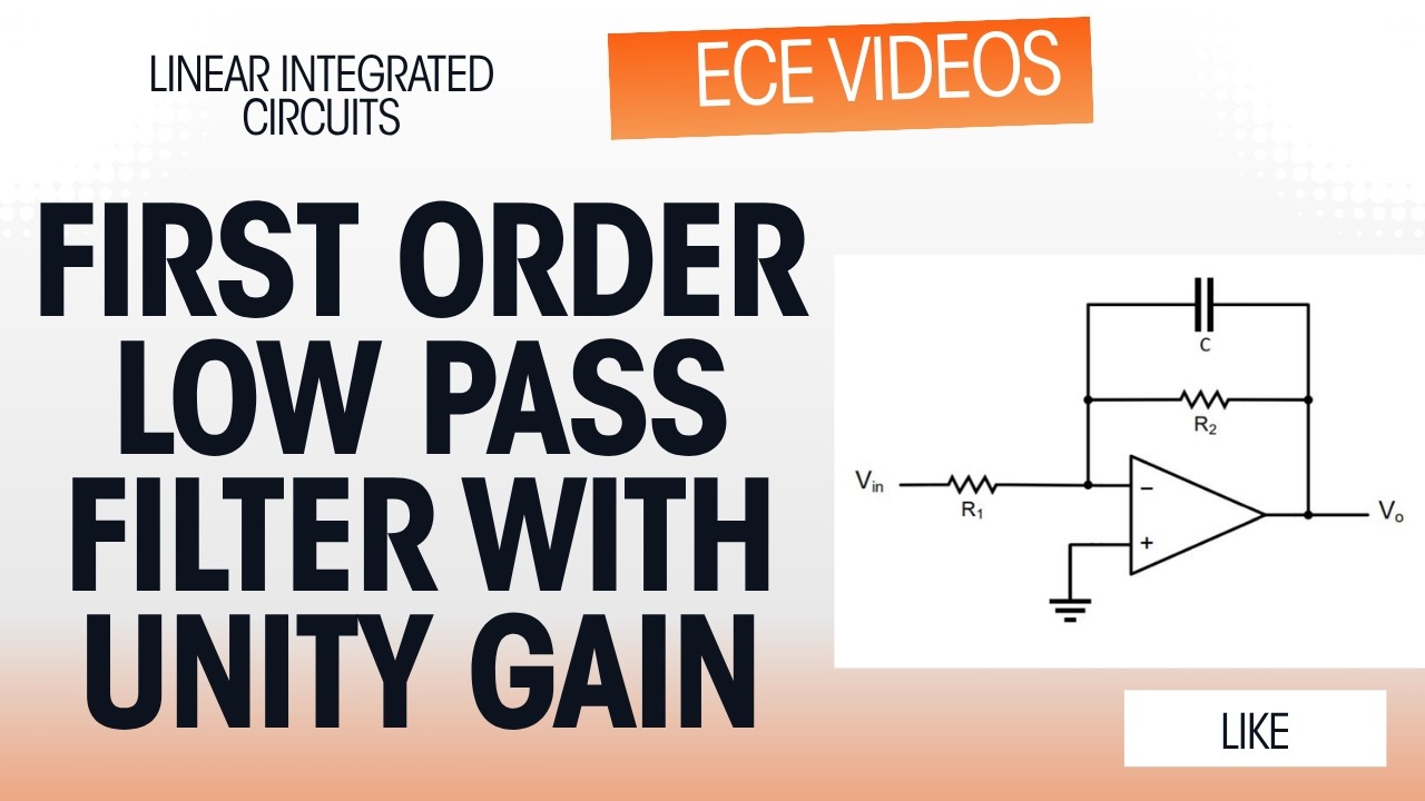 First order low pass filter with unity gain and variable gain - YouTube