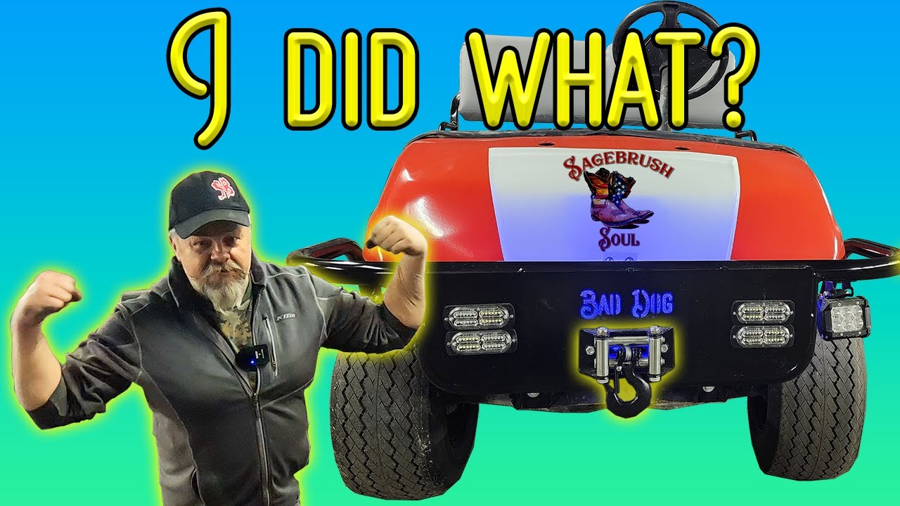 Winch On a Golf Cart // Custom Golf Cart // Yamaha G11 #golfcart #winch ...