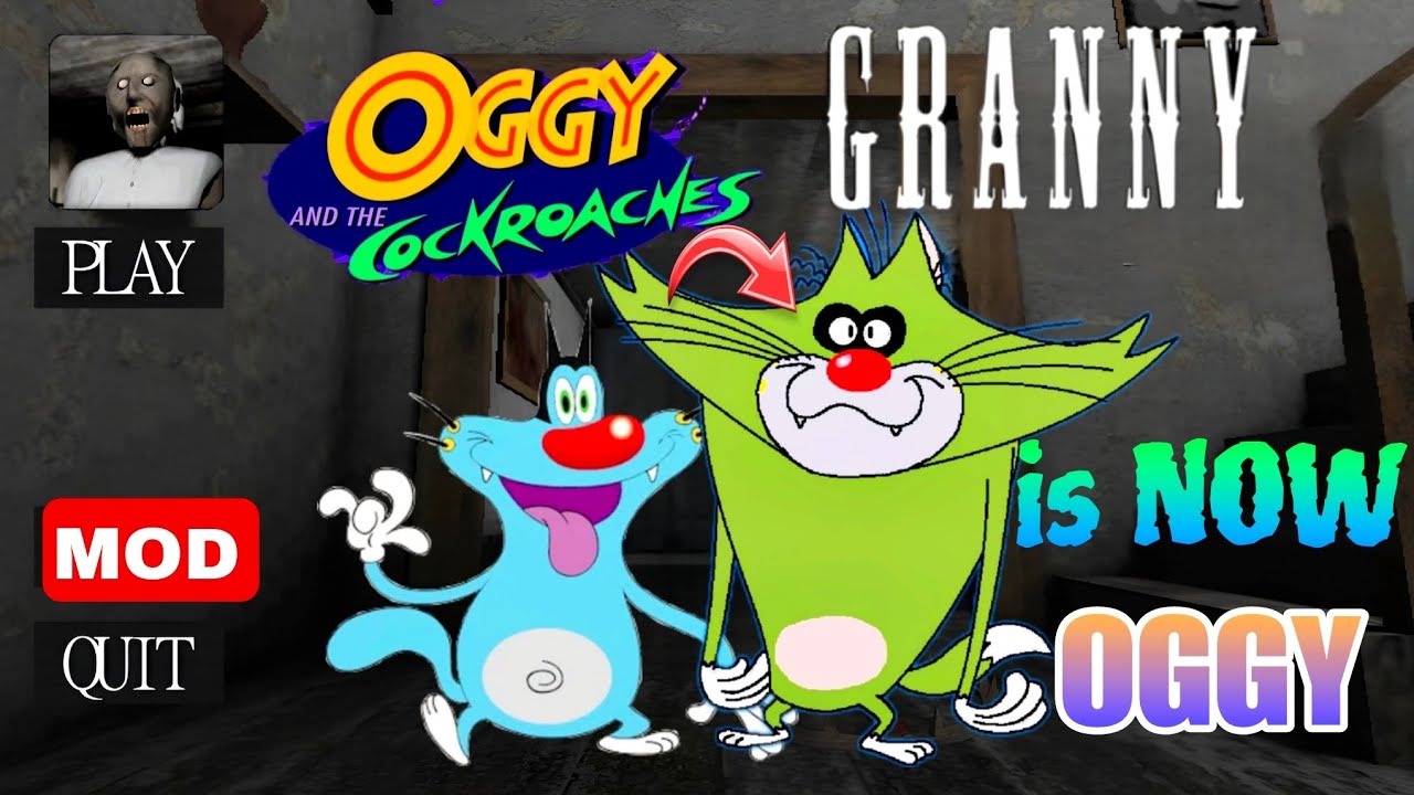 IS NOW PLAYING A OGGY AND THE COCKROACNES FIRST TIME PLAYING GRANNY MOD ...