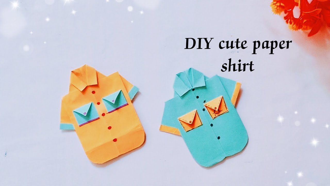DIY cute paper shirt 👕 idia # original paper shirt # made for kids ...
