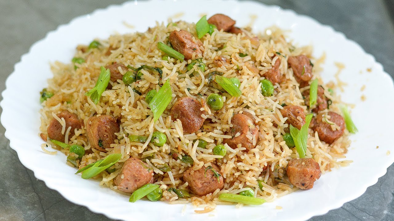 Soya Chunks With Rice