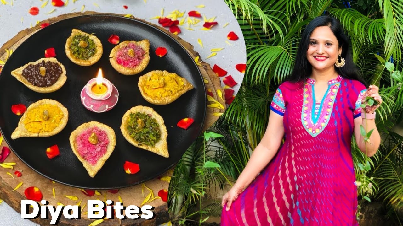 Diwali Series 1 - Colourful Cashew Nutty Diya Bites | Diwali Sweets ...