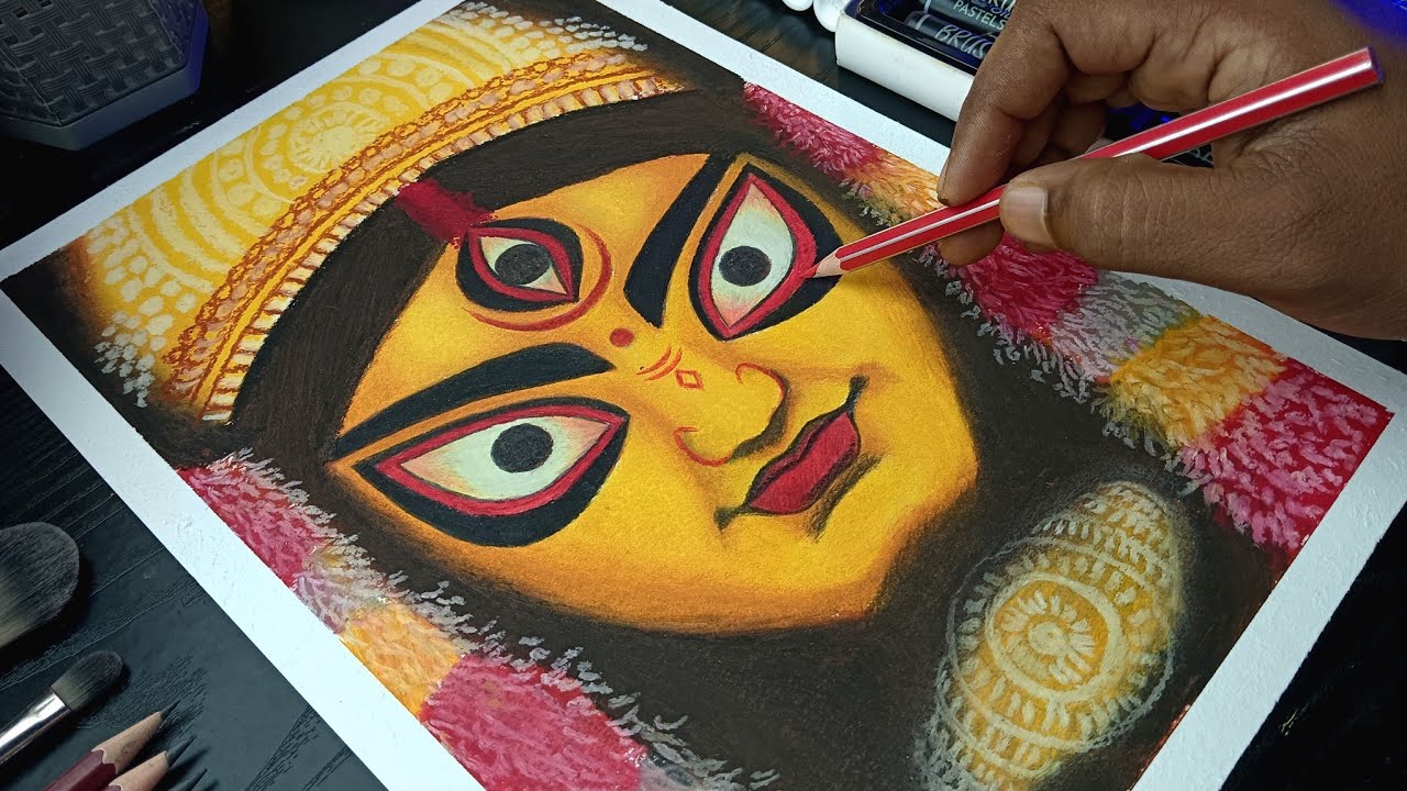 Ma Durga drawing || How to draw Ma Durga step by step - YouTube