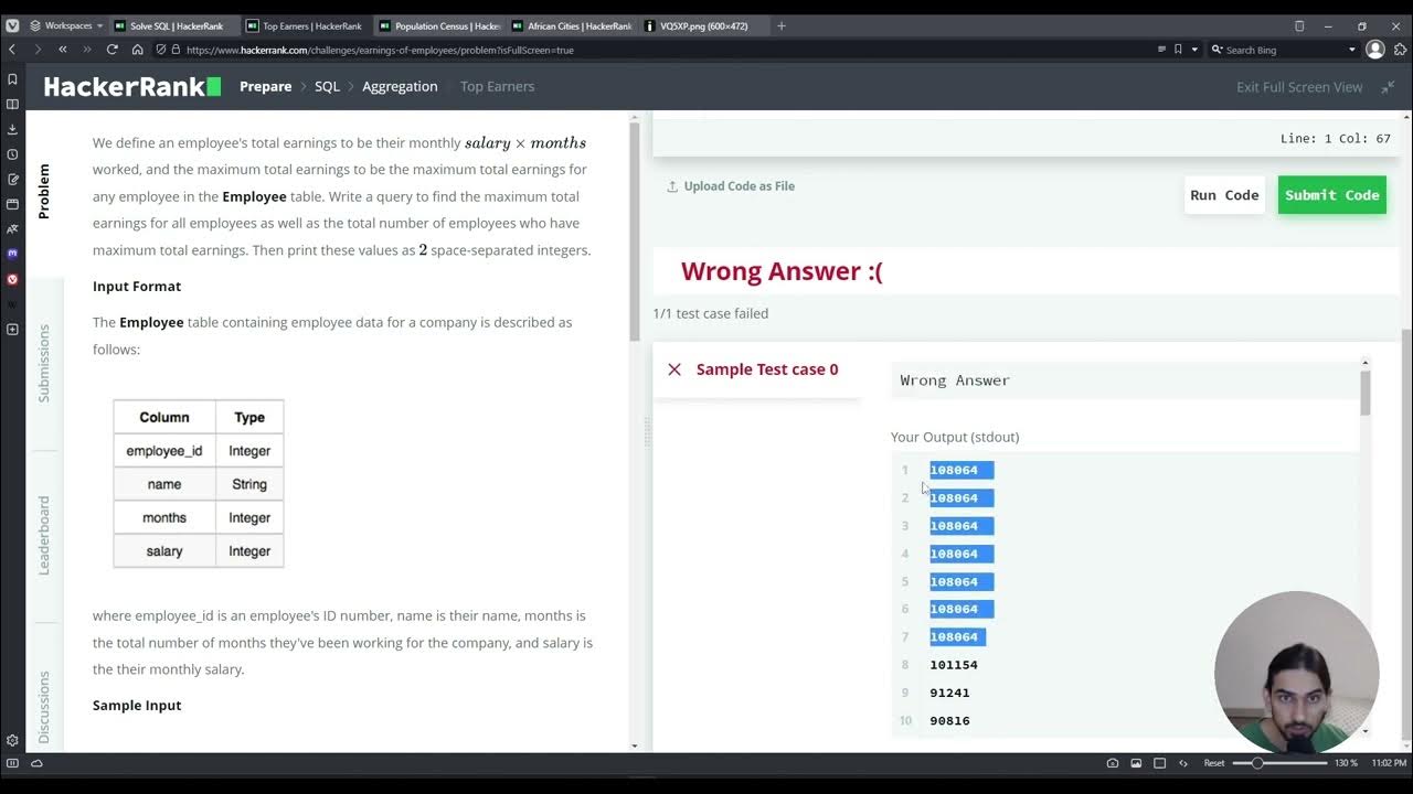 Top Earners Sql Aggregation Hackerrank Solution Youtube