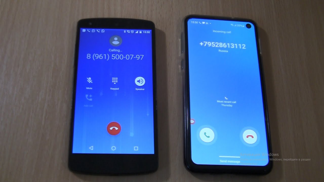 Incoming call & Outgoing call at the Same time Samsung S10e+Nexus 5 ...