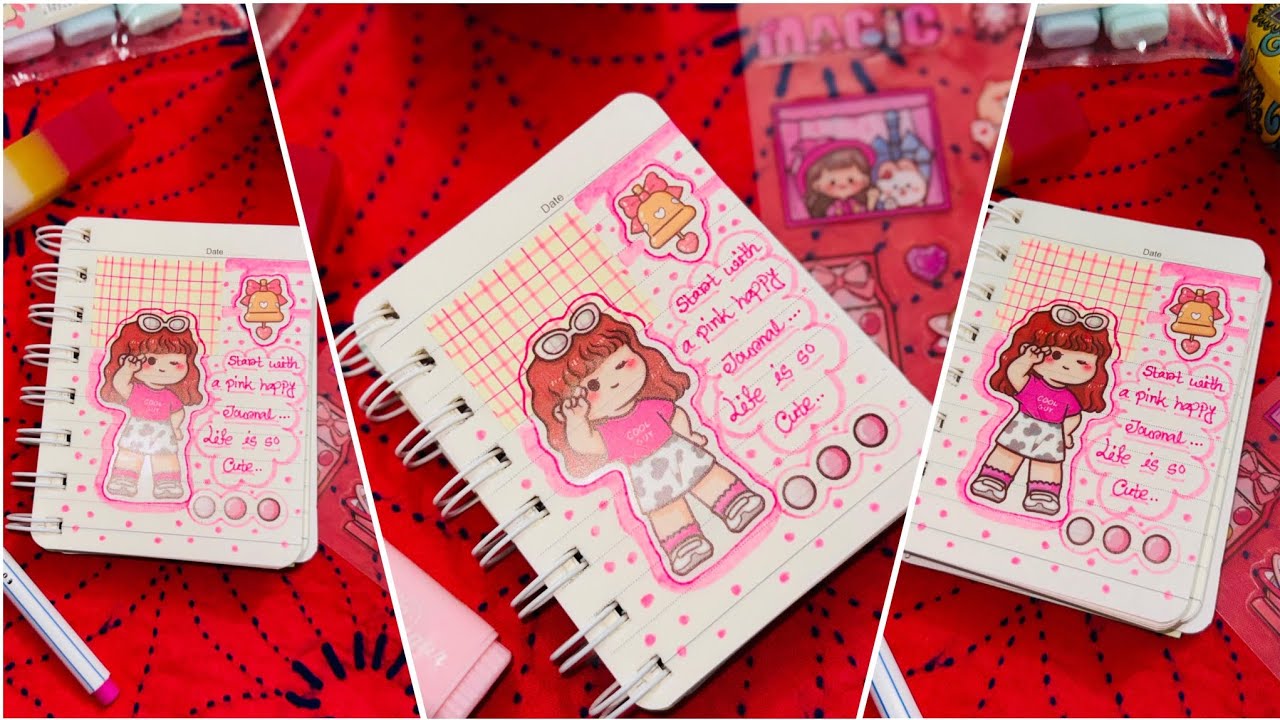 Pink mini journal 💗| Easy Step by step mini journal | Tutorial | - YouTube