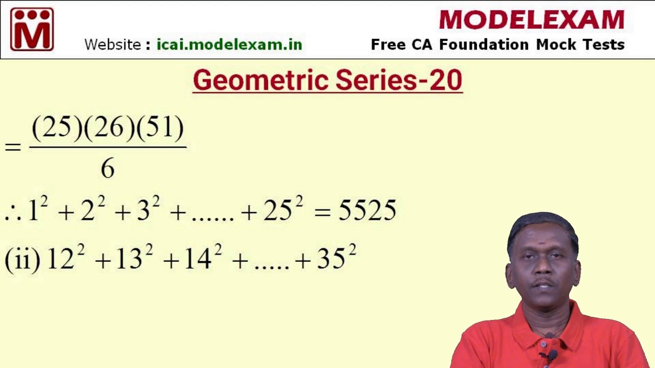 Geometric Series Problems & Solutions - Part 2 | Business Maths | CA ...