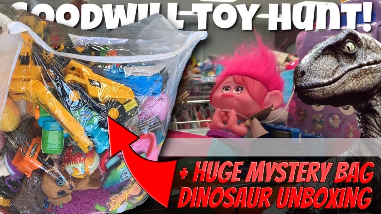 Goodwill Toy Hunt With The Fam / Huge Dinosaur / Mystery Bag Haul ...