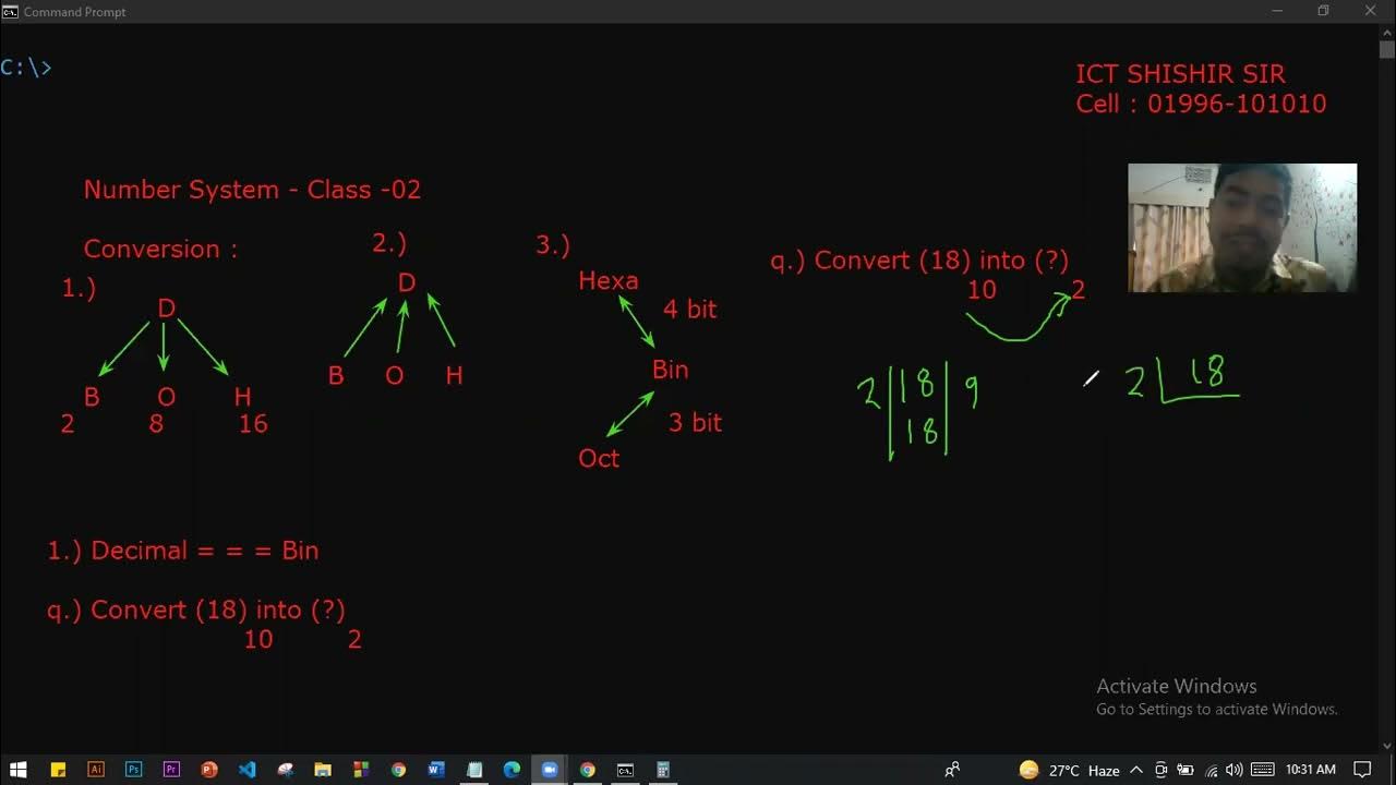Number System Part 2 Basic of Number System CONVERSION Decimal to Binary with ICT SHISHIR SIR ...