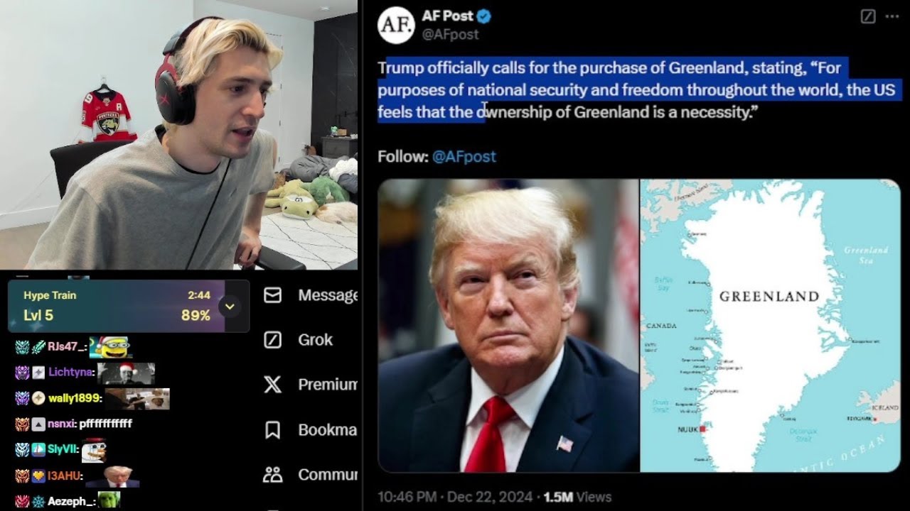 xQc Reacts to Donald Trump Wants to Purchase Greenland - YouTube
