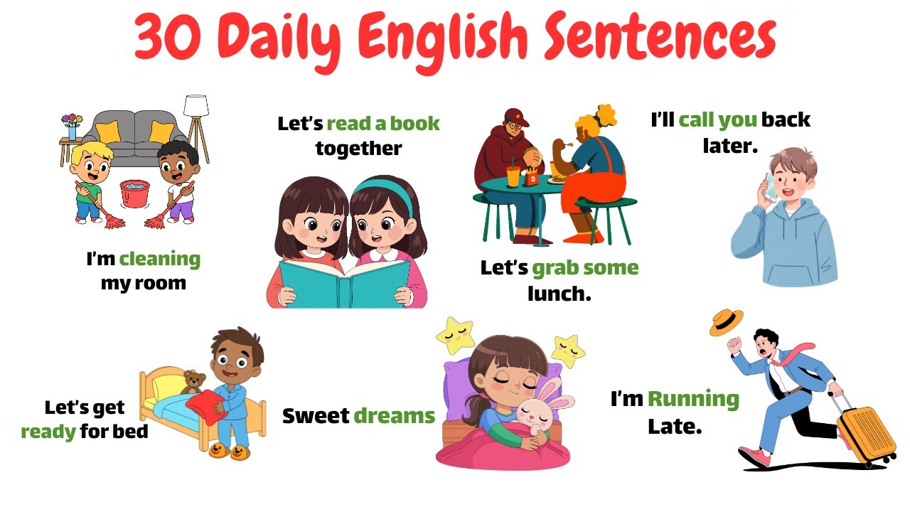30 Easy Daily Routine Sentences for Kids | Simple English Speaking ...