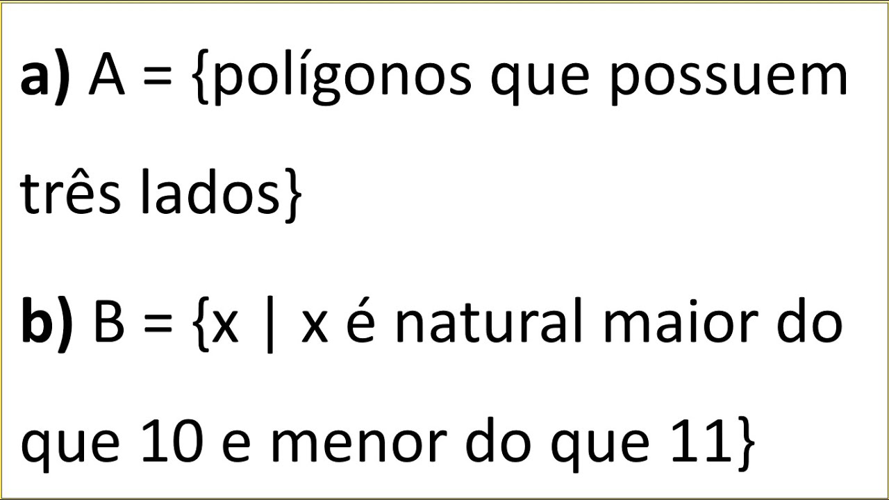 7. CLASSIFIQUE EM CONJUNTO VAZIO OU CONJUNTO UNITÁRIO | CONJUNTOS - YouTube