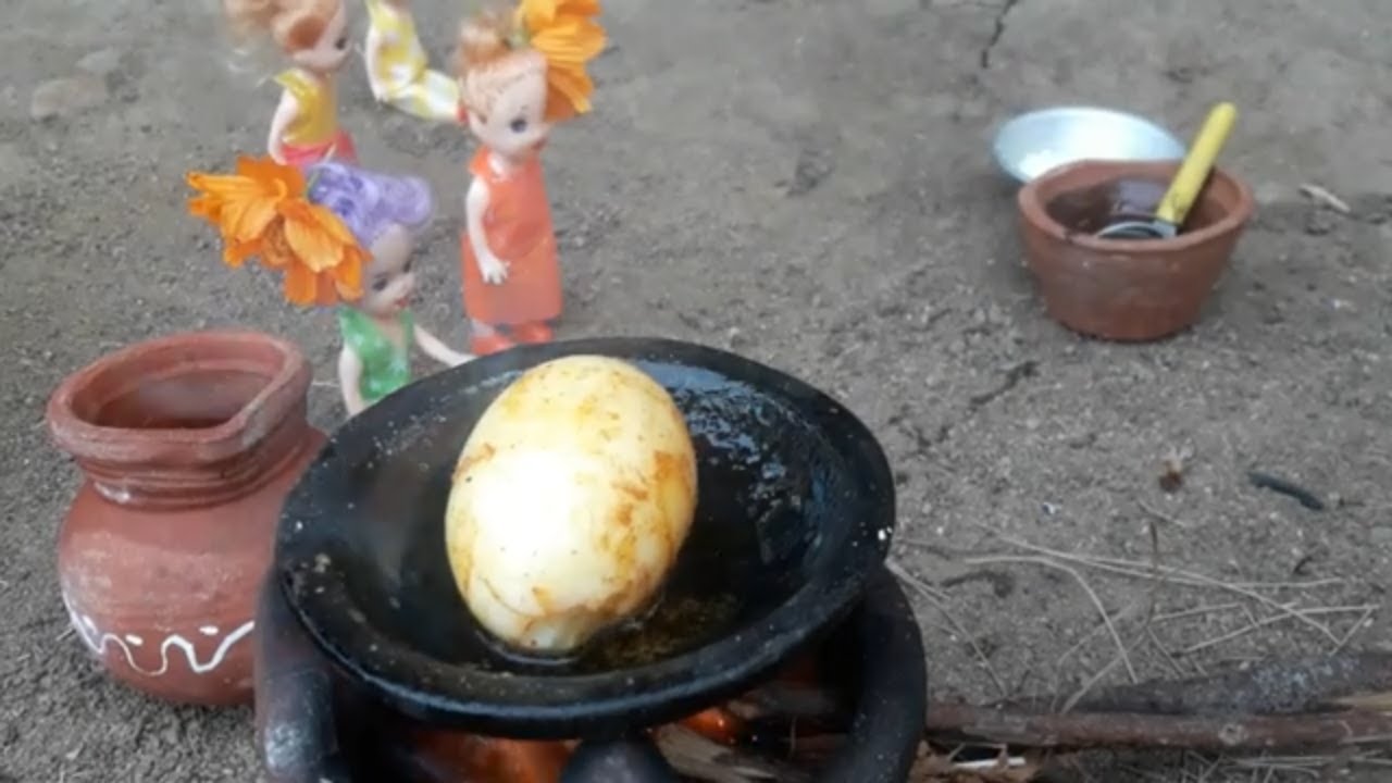 Tiny egg fry/tiny cooking egg fry recipe/ miniature egg fry/mini ...