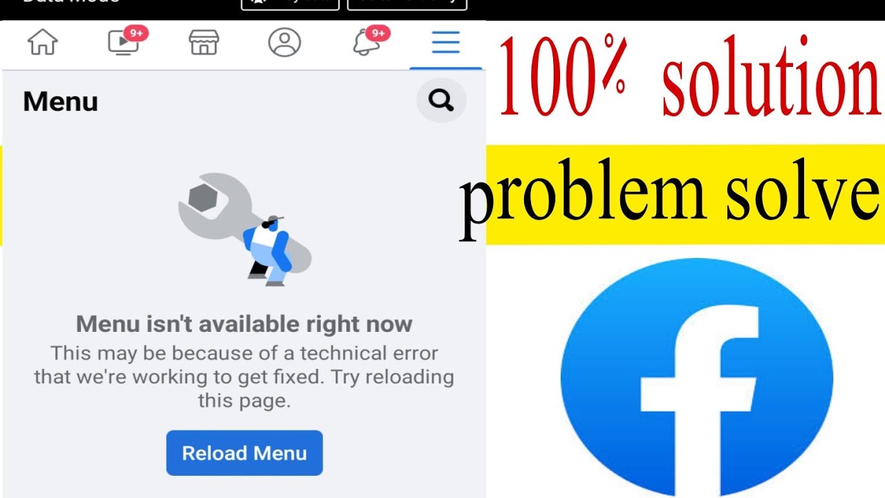 how to fix menu isn't available right now FB||facebook id problem menu ...