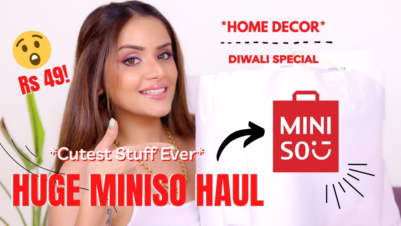*BIGGEST* Miniso Haul India - Starting at ₹49 | Cutest Home Decor Under ...