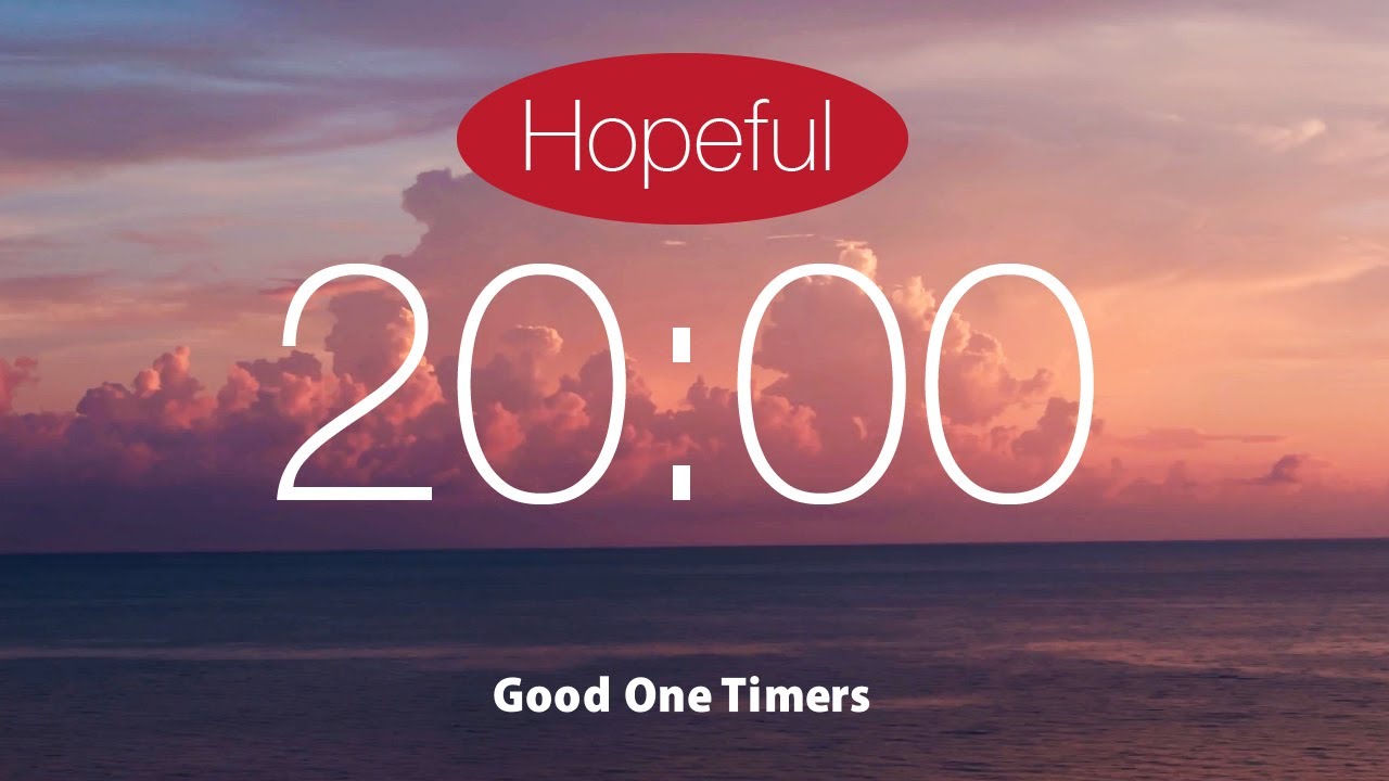 20 Minute Countdown Timer with Hopeful and Relaxing Music | 4K | Alarm ...