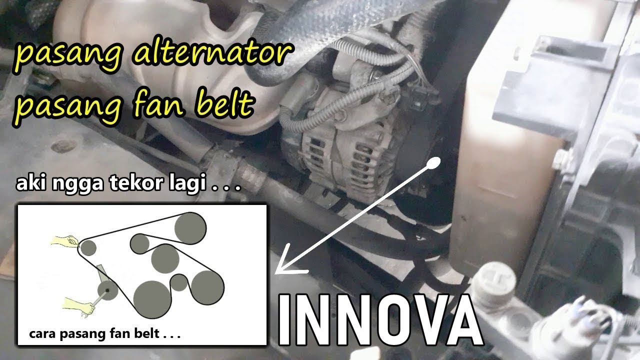Cara pasang Alternator dan Fan belt, akhirnya pengisian aki normal part ...