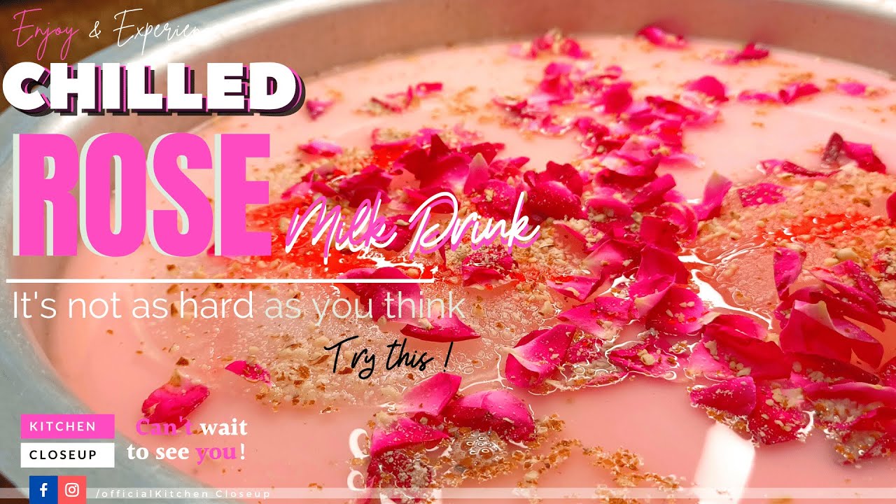 Chilled Rose Milk Drink Recipe|How To Make Rose Milk Drink|Two Syrups ...