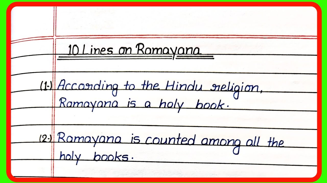 10 Lines on Ramayana/ Essay on Ramayana/ 10 Lines Essay on Ramayana ...