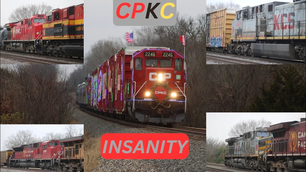 Chasing the 2025 CPKC Ho Ho Train with Gray Ghosts Galore, CPKC AC44 ...