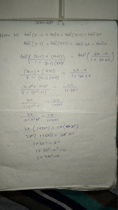 question 35 exercise 2B chapter 2 inverse trigonometric function class ...
