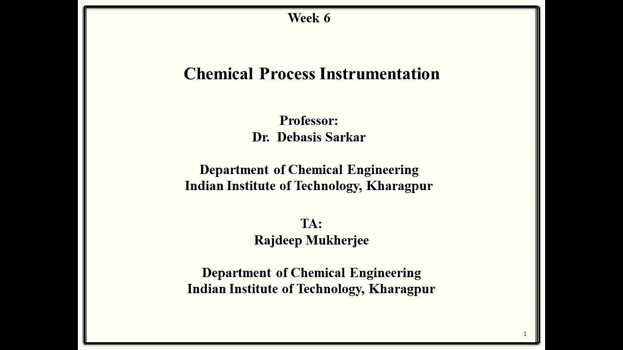 Chemical Process Instrumentation Week 6 - YouTube