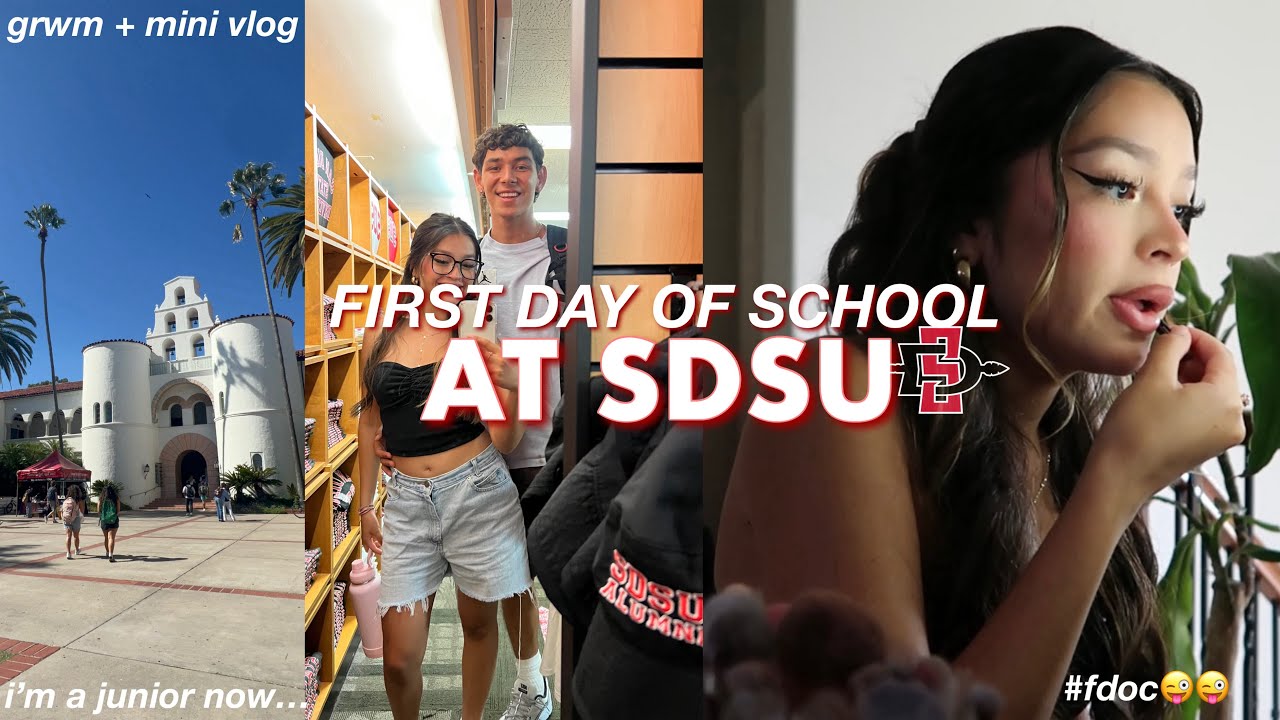GRWM FOR MY FIRST DAY OF COLLEGE AT SDSU + vlog ( junior year) - YouTube