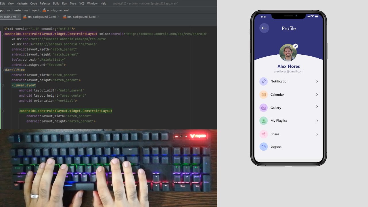 Asmr Programming Android Profile Ui Design No Talking Youtube