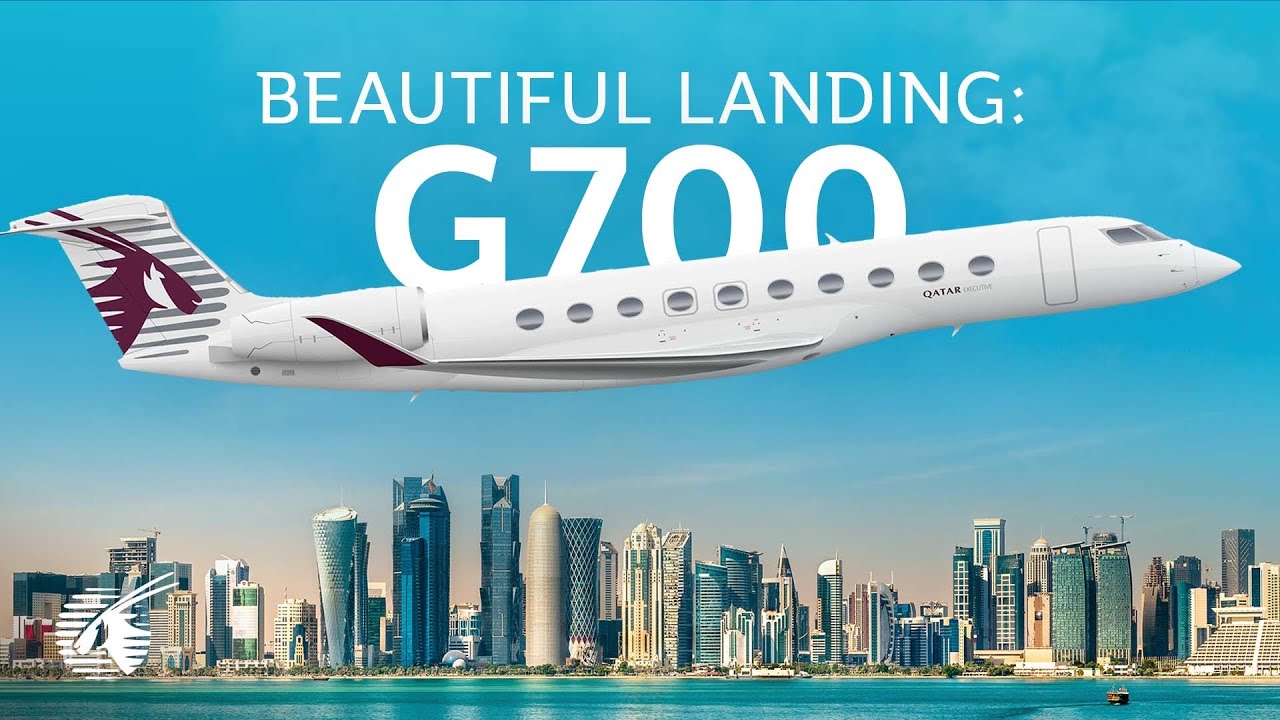 Beautiful landing of the world's first Gulfstream G700 private jet (4K ...