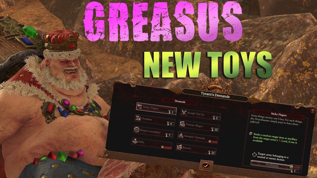 Greasus Goldtooth new toys - Tyrant's Demands is fun to play - YouTube