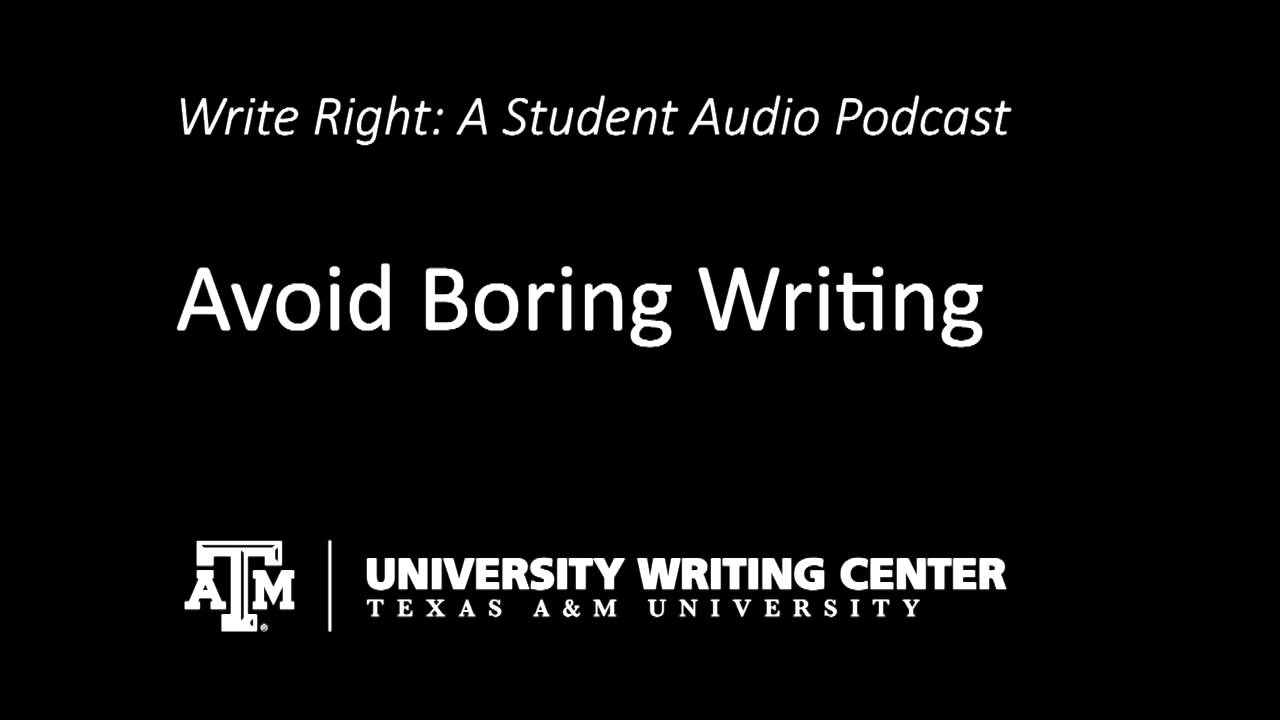 Avoid Boring Writing - YouTube