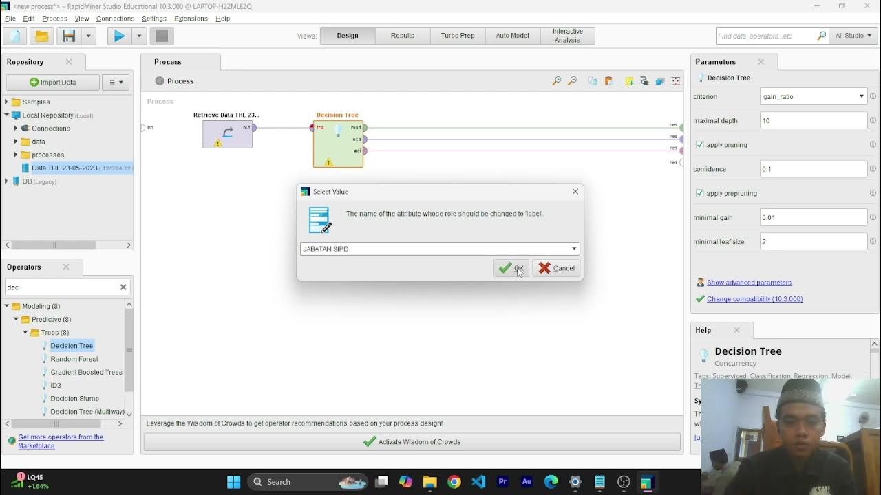 tutorial data mining menngunakan metode decision tree - YouTube