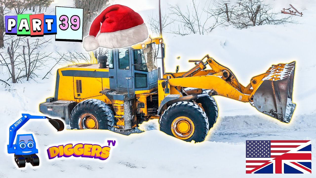🎄 Winter Diggers For Kids ️ Snow Excavators, Trucks, Loaders, Winter ...