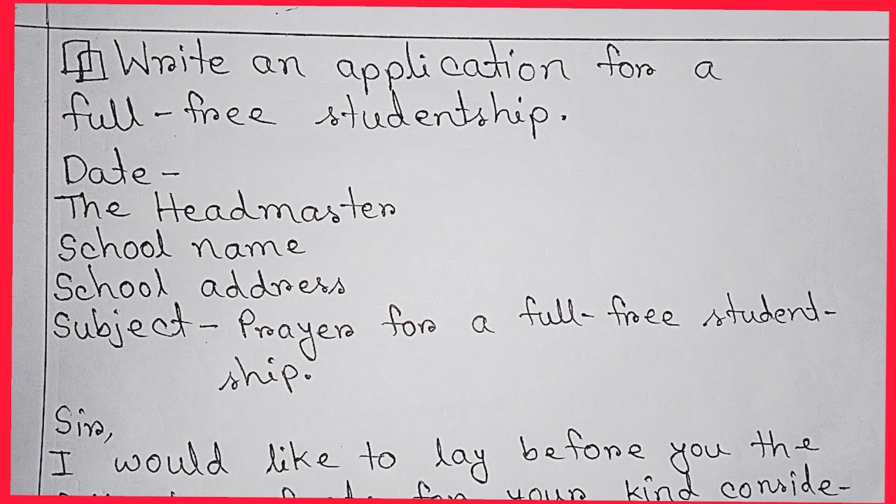Write an application for a full free studentship. - YouTube