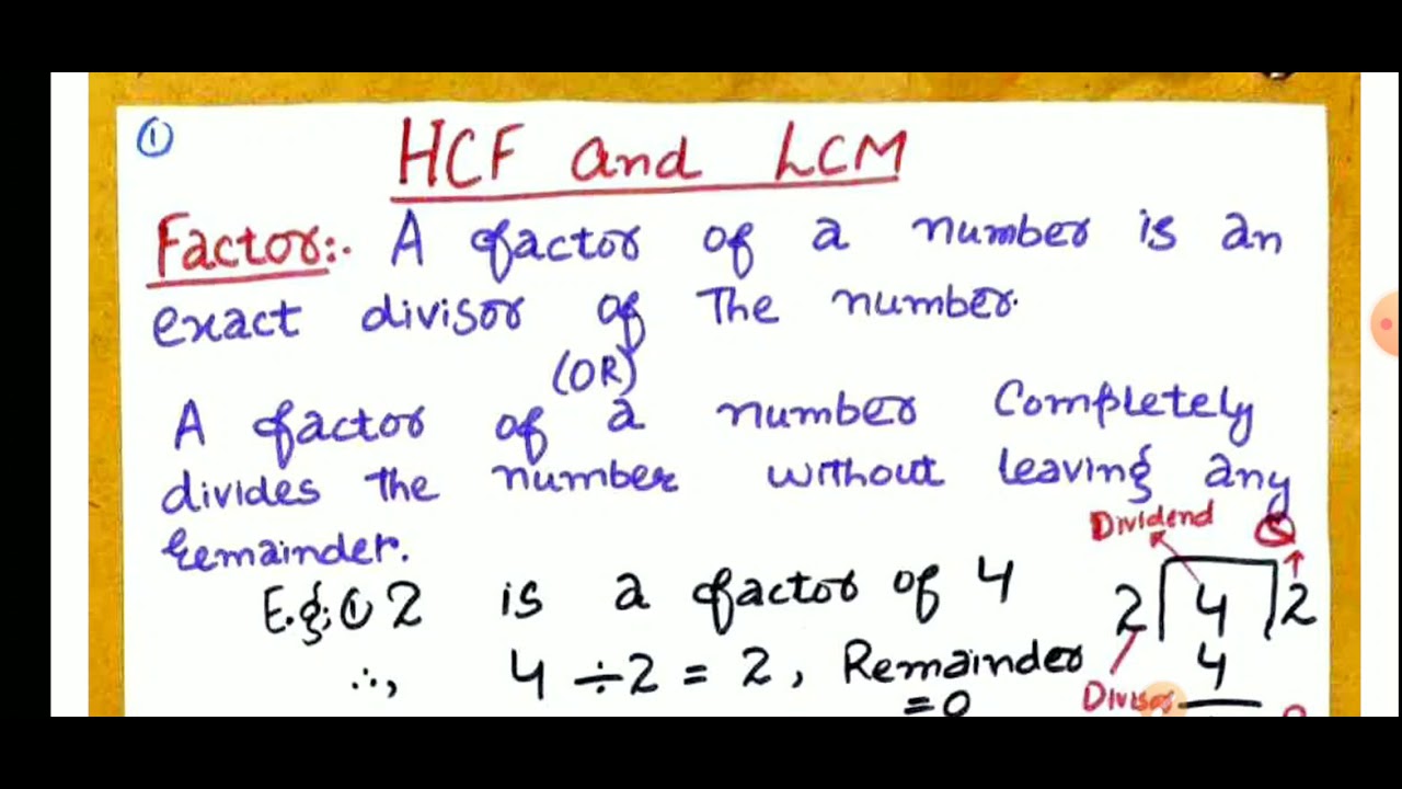 Basics of mathematics, HCF and LCM , lecture 1 by ISHRAT Madam... - YouTube