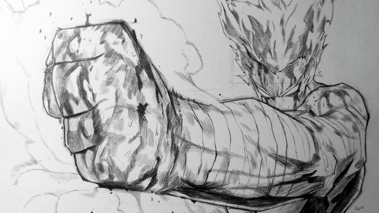Dibujo de Garou 💥 | One Punch Man 👊 | Estilo Sketch - YouTube