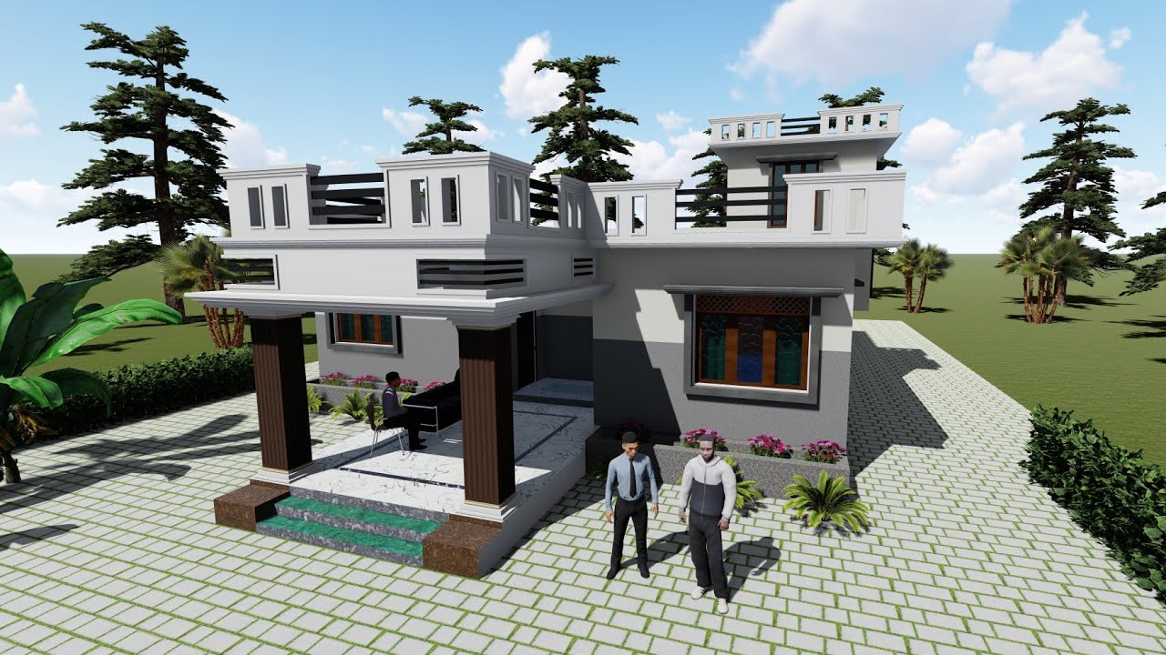 Single Story House Design , Low Budget Ghar Ke Nakshe,4 Bedroom House ...