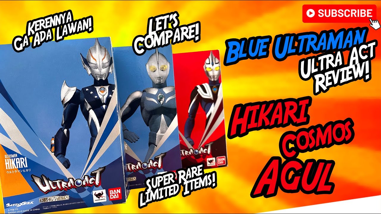 🔴 RARE ITEM!! KOMPARASI ULTRA ACT ULTRAMAN BIRU HIKARI COSMOS AGUL ...