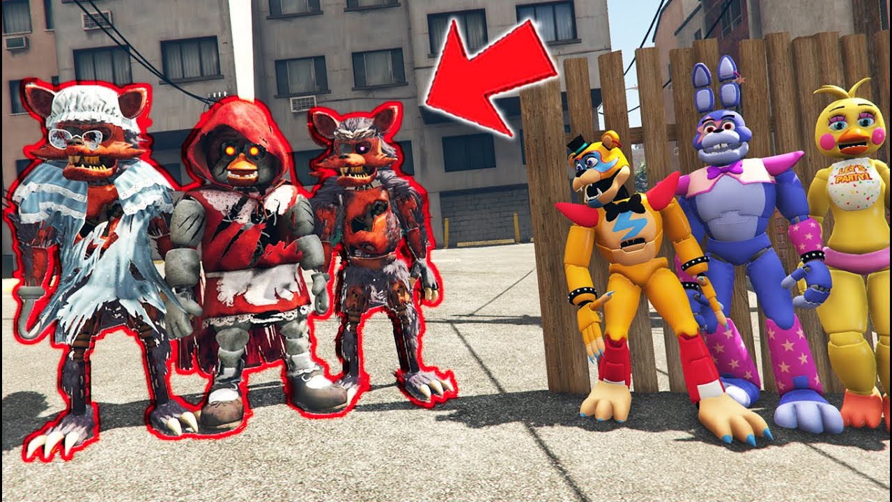 Animatronics VS CURSED LITTLE RED RIDING CHIA & BIG BAD FOXY! (GTA 5 ...