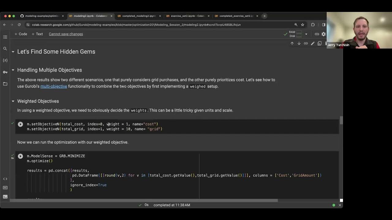 Gurobi Opti201 Training Video 10 - Intermediate Modeling and Coding ...
