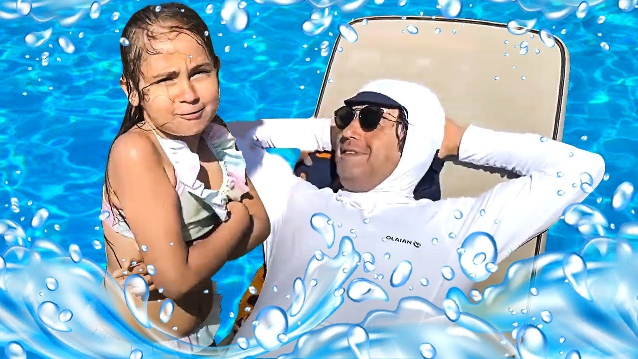 Kids pretend play at the swimming pool - Funny stories for kids! - YouTube